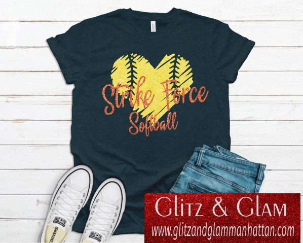 Glitter Heart Strike Force Softball
